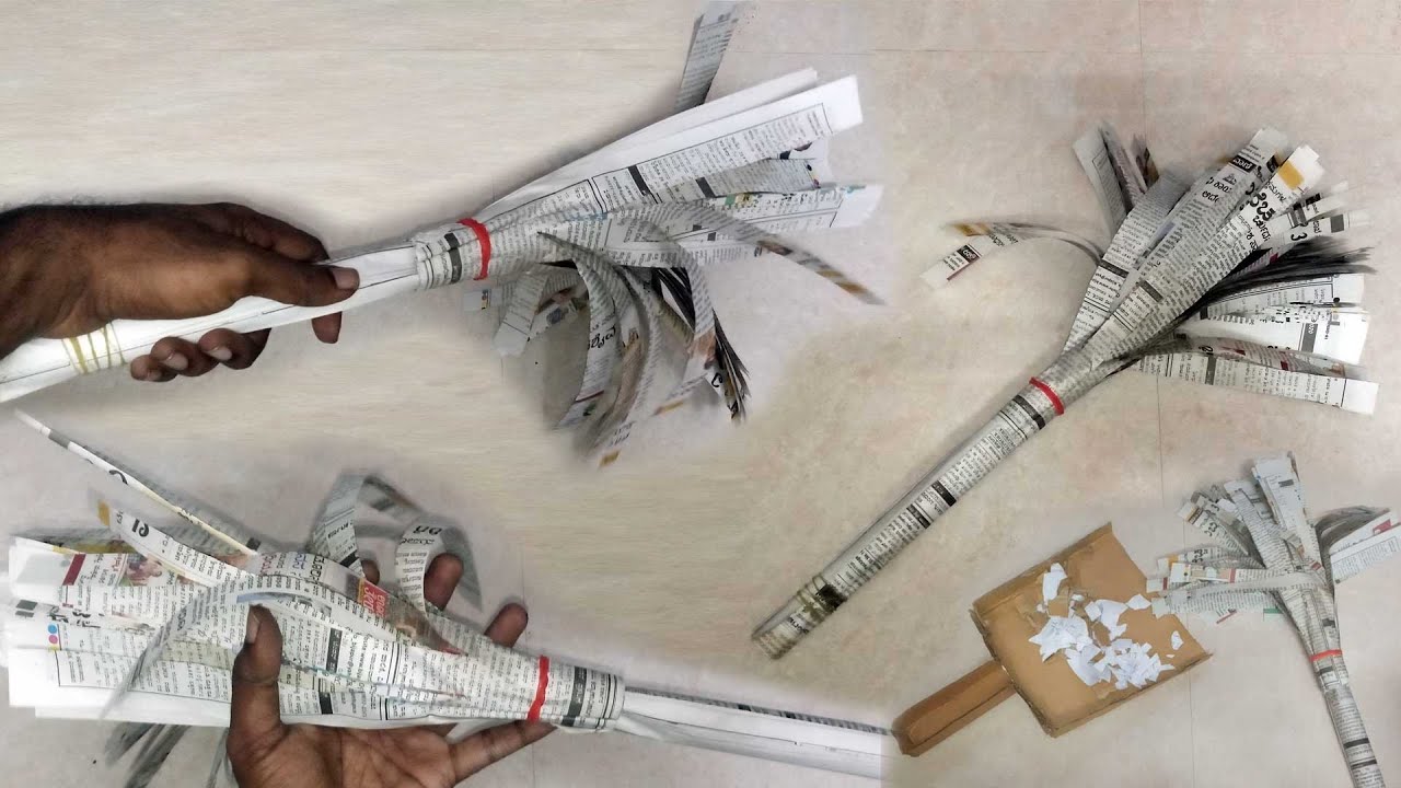 How to Make a Newspaper Broom | Newspaper Craft Ideas Very Easy ...