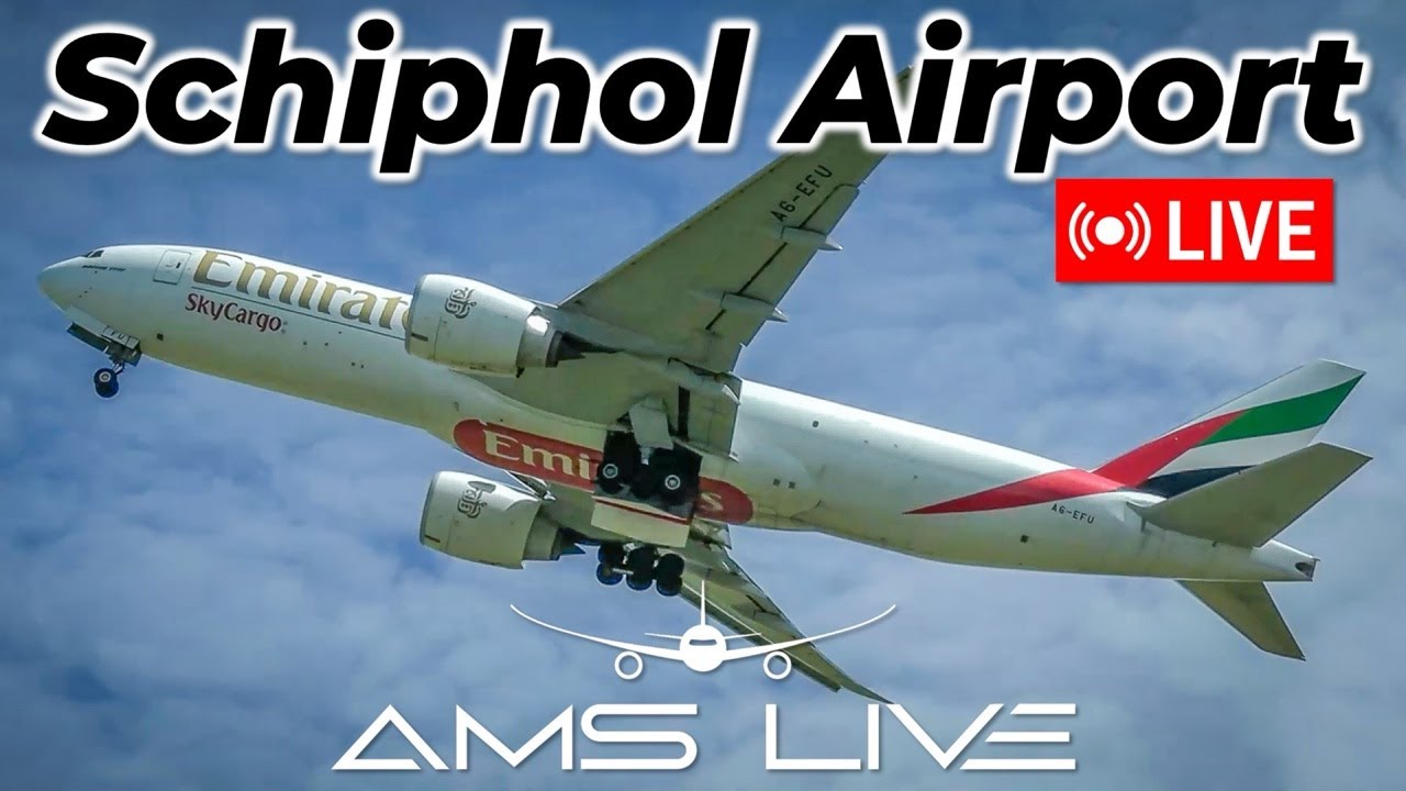 LIVE Sunny Backlit Departures from Amsterdam Schiphol | Kaagbaan 24 ...