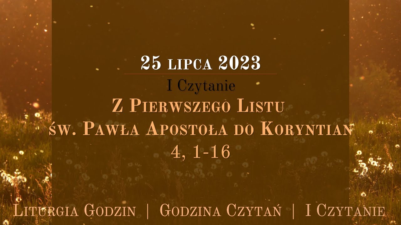 #GodzinaCzytań | I Czytanie | 25 lipca 2023 - YouTube
