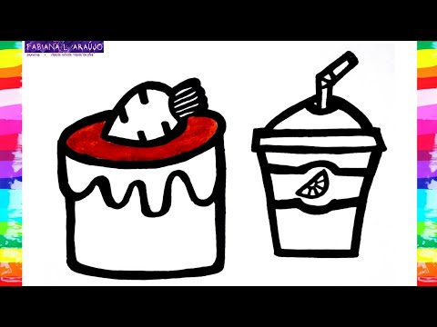 How to Draw Carrot CAKE, Lemonade - Drawing Basics. Como Desenhar Bolo ...