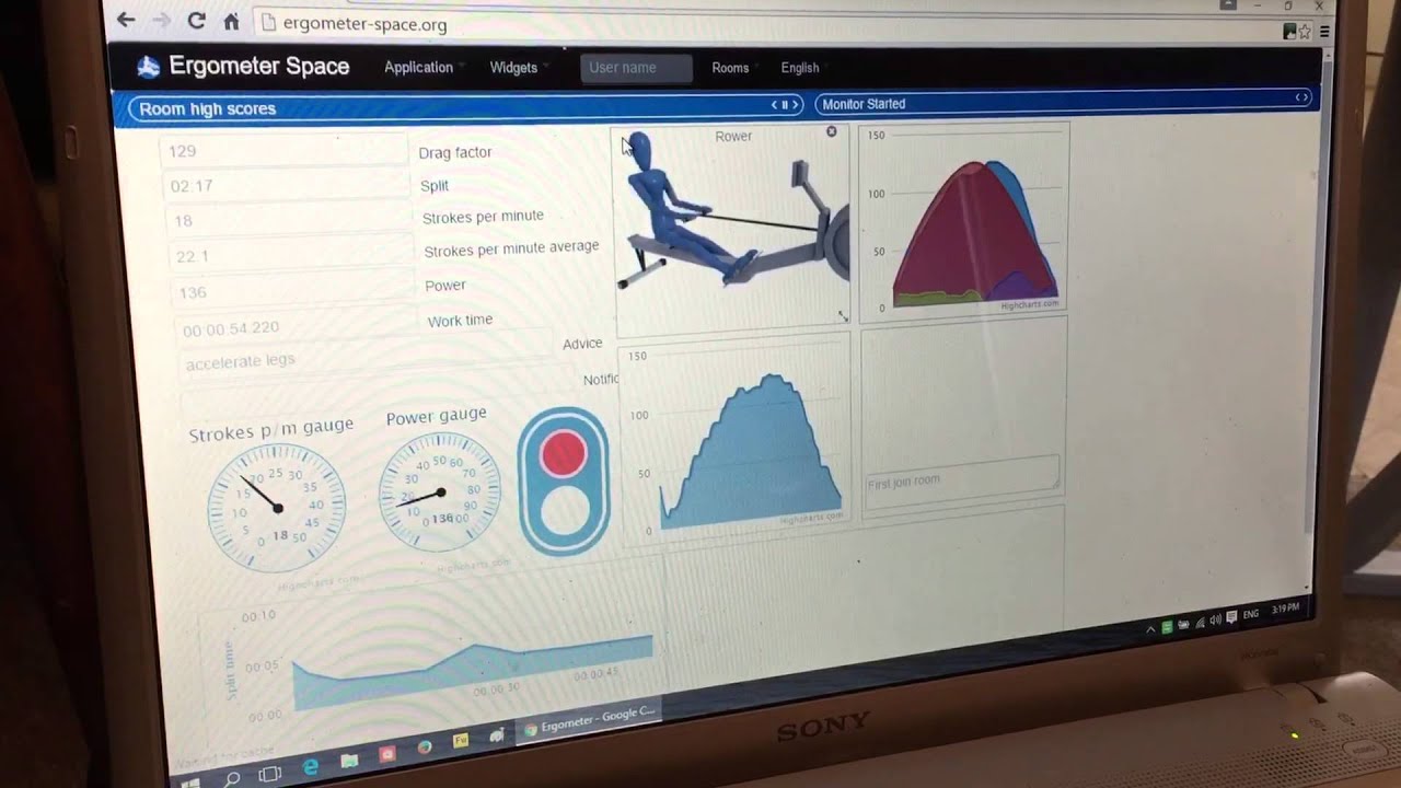Ergometer Space Org - Computer Rowing Coach - YouTube