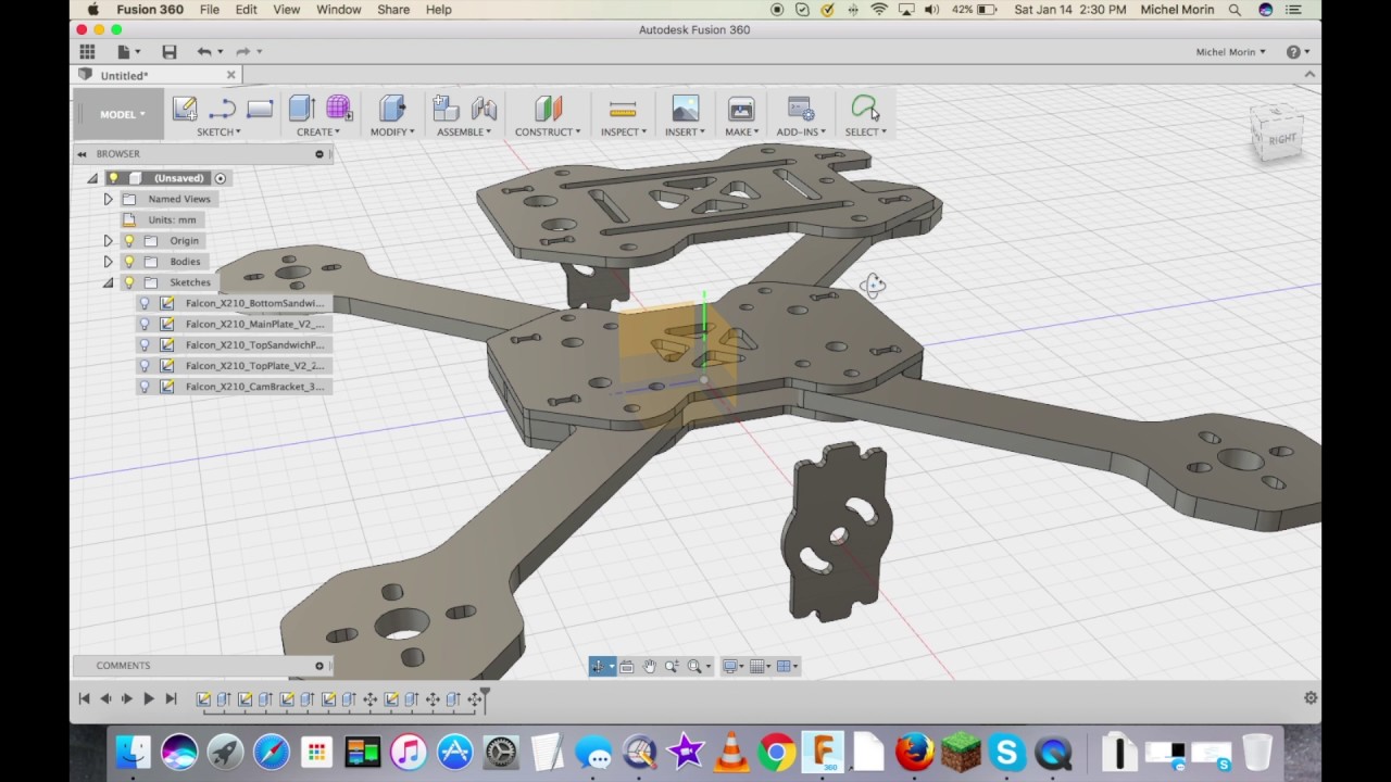 Fusion 360 Quadcopter 3D Rendering - YouTube