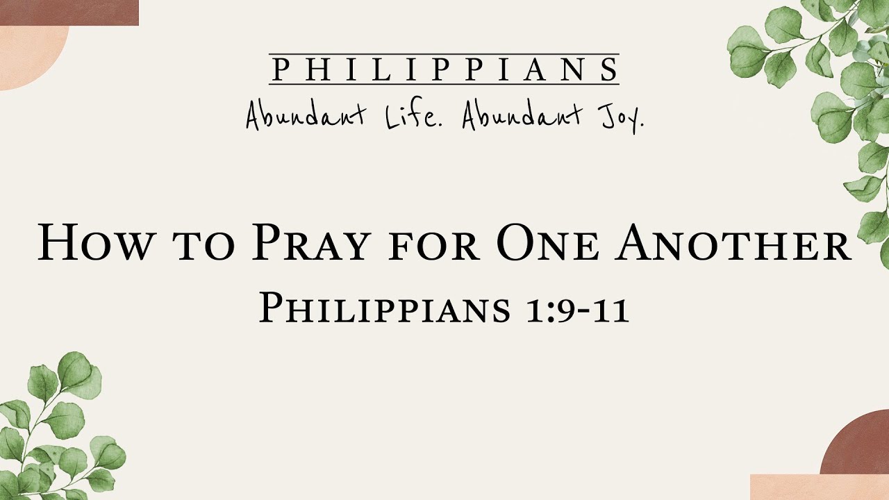 How to Pray for One Another - LEE MERCK - YouTube