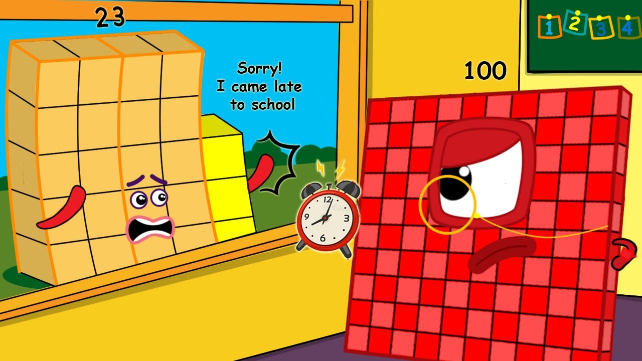 Help! NB 23 is not allowed into class, because was late | Numberblocks ...