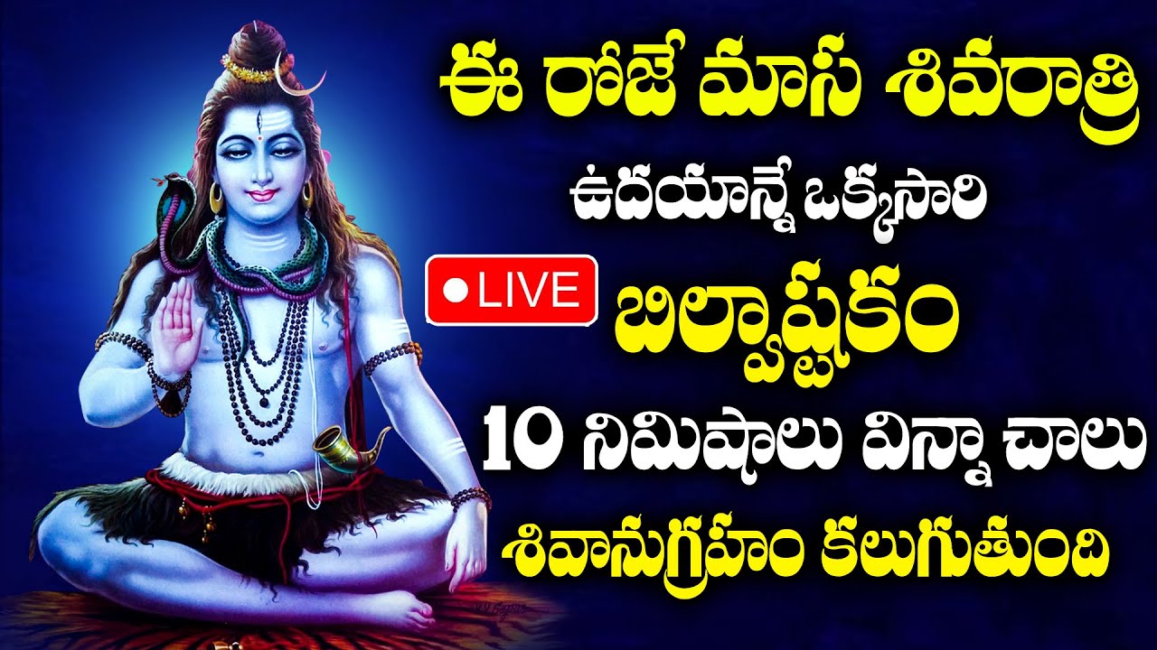 LIVE : Masa Shivaratri Special 2024 | Bilwastakam | Lord Shiva Songs ...