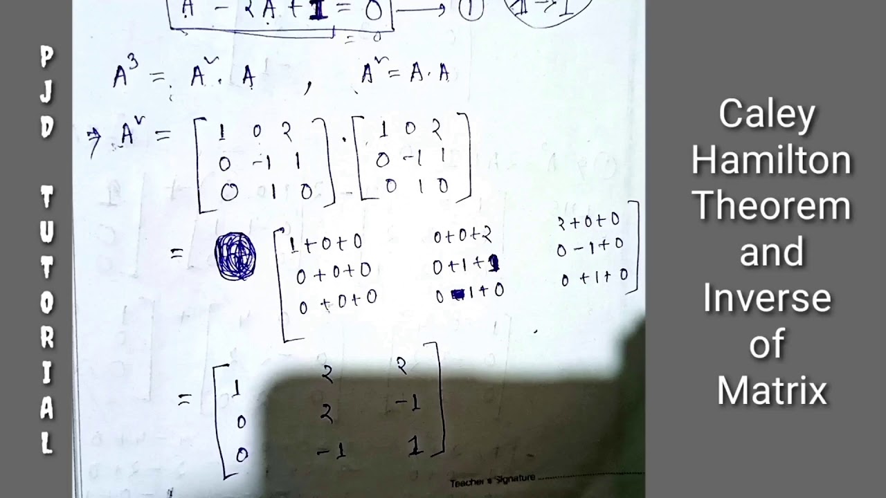 Caley Hamilton Theorem // Matrix (4) - YouTube