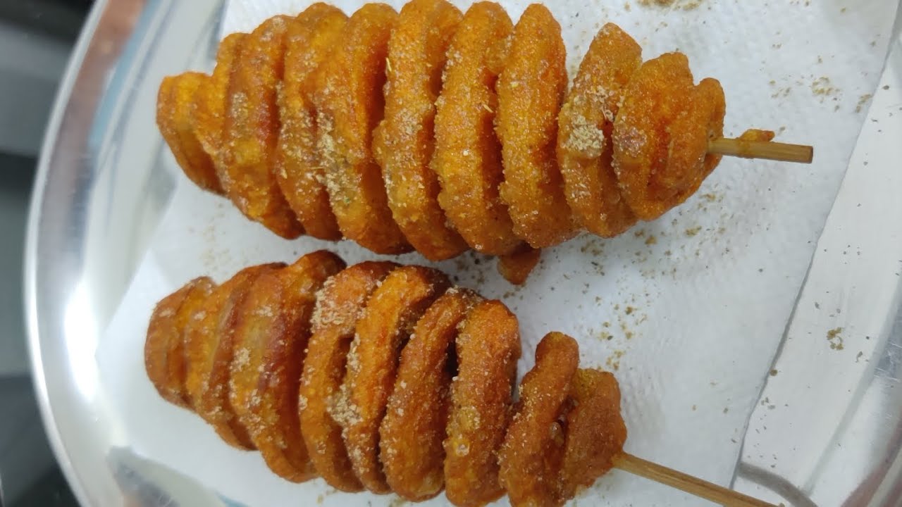 How to make spiral potatoes at home without a machine? - YouTube