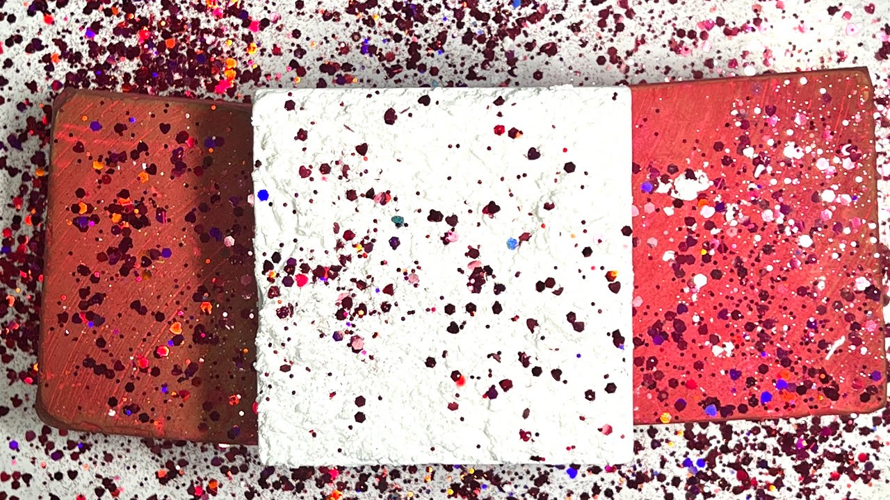 Pretty in Pink | Dyed Chalk Blocks | Glitter Bomb | ASMR | Oddly ...