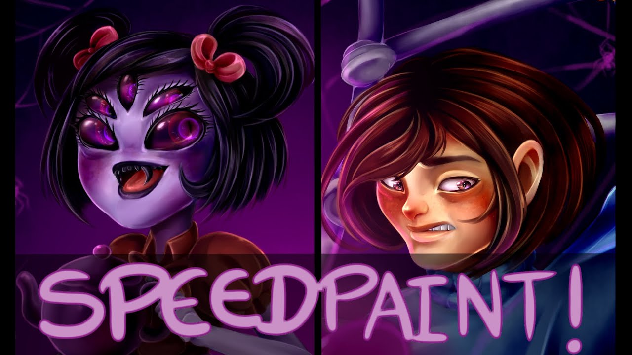 Muffet and Frisk (Speedpaint) - Purple fits better on you! - YouTube