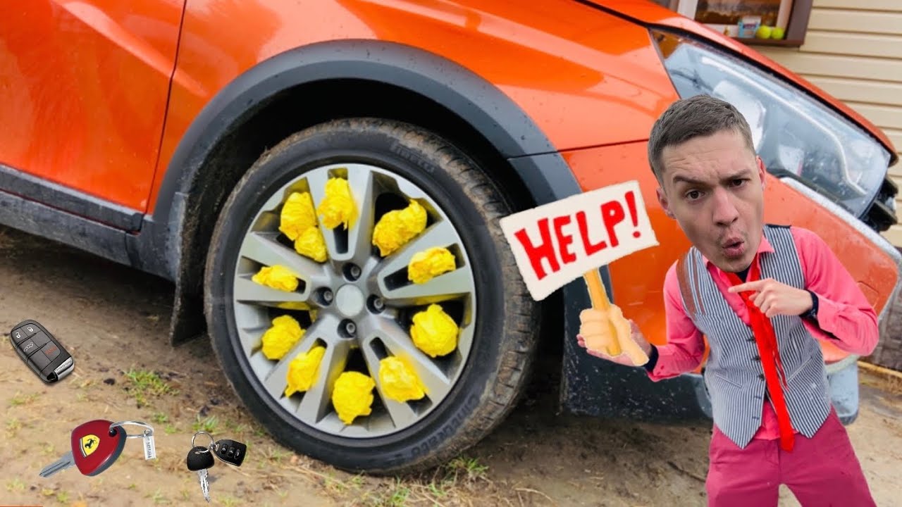 Yellow Balls in a Wheel VS Mr. Nick on a cool car for racing | Mr. Joe ...