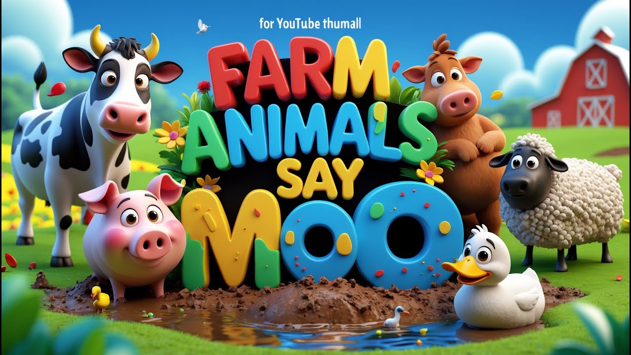 Farm Animals Say Moo | Fun Animal Sounds Song for Kids | Learn Animal ...