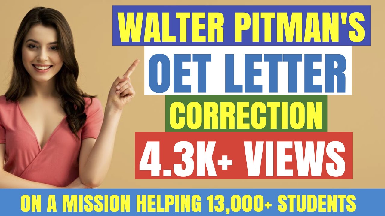 Keen To Write B Grade OET Referral Letter On Walter Pitman's Case Notes ...