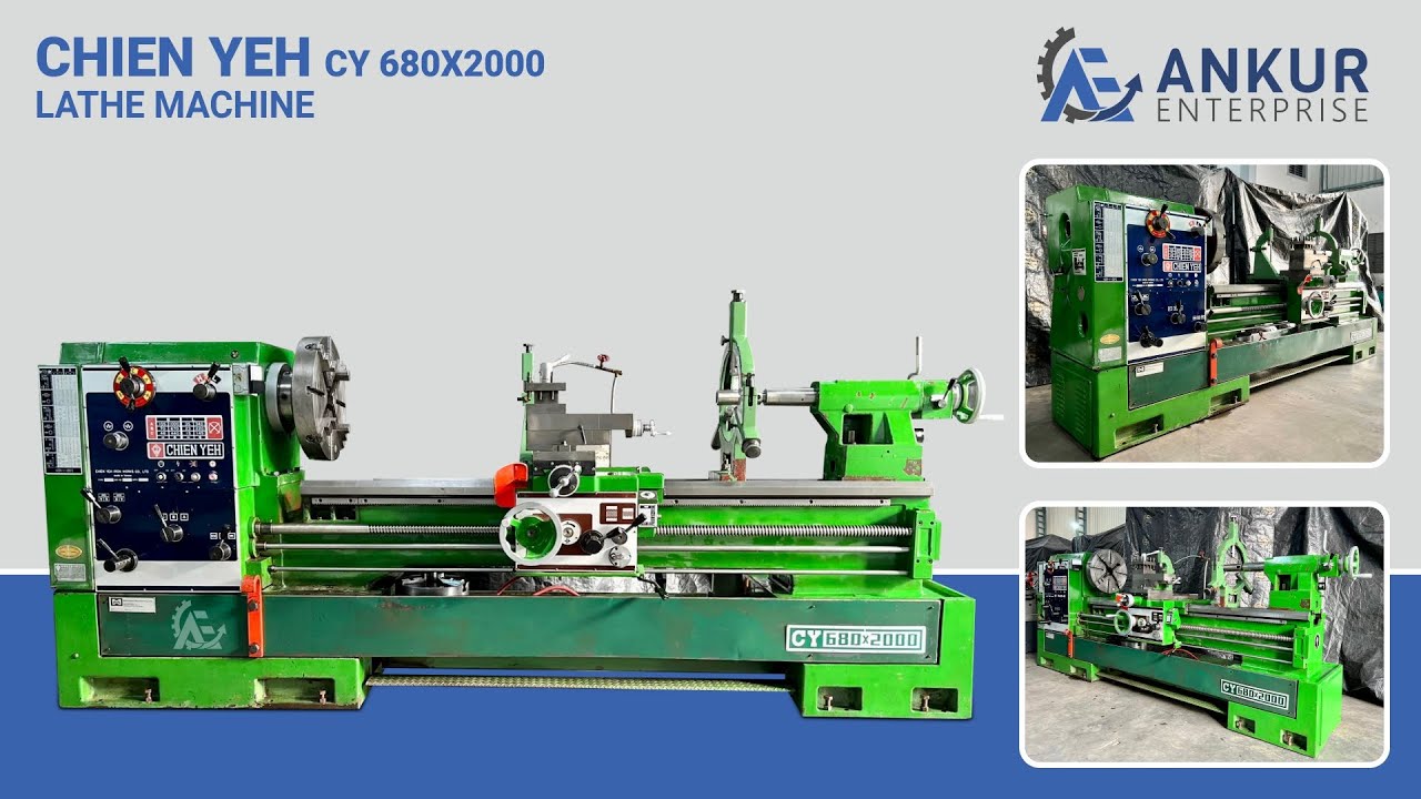 Lathe Machine - CHIEN YEH (Taiwan) CY 680X2000 - YouTube