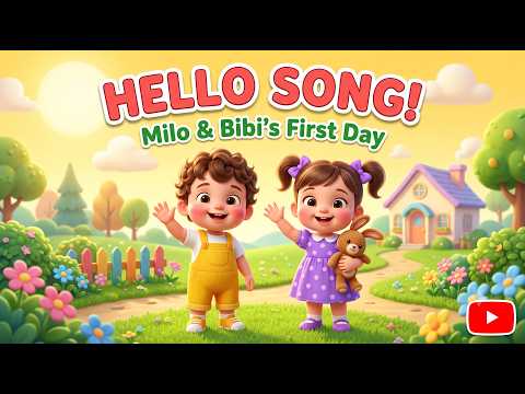 Hello Song 🎵 Milo & Bibi's First Day! | Nursery Rhymes for Babies
