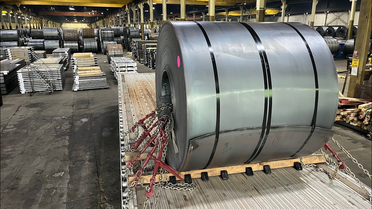 Flatbed work 24 ton coil - YouTube