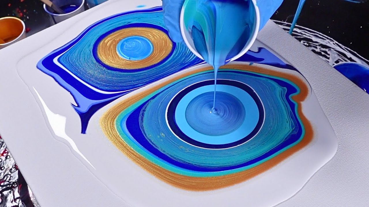 FLUID GEODE?!? Acrylic Pour Geode with Ocean Colors - YouTube