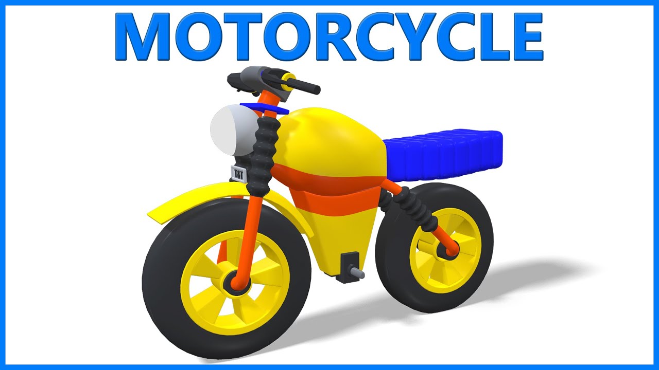 Motorcycle Kids Video | Motorbike cartoon for Children | Fun 3D ...