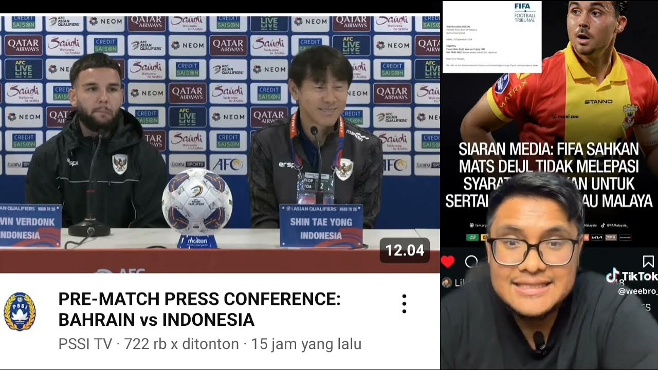 #95 Konpers Jelang Lawan Bahrain, STY dan Verdonk, PD Tapi Tak Jumawa Seperti MALAYSIA - YouTube