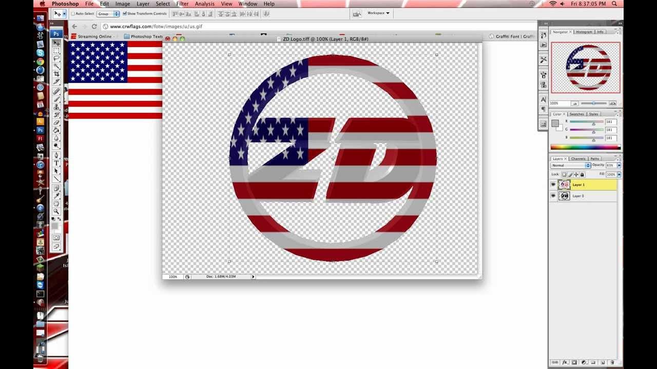 Photoshop Tutorial l Adding Flag Overlays To Logos - YouTube