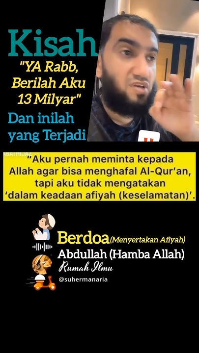 Berdoalah dengan menyertakan Afiyah(nikmat), tidak ada yang tau cara Allah Mengabulkan doa hamba ...