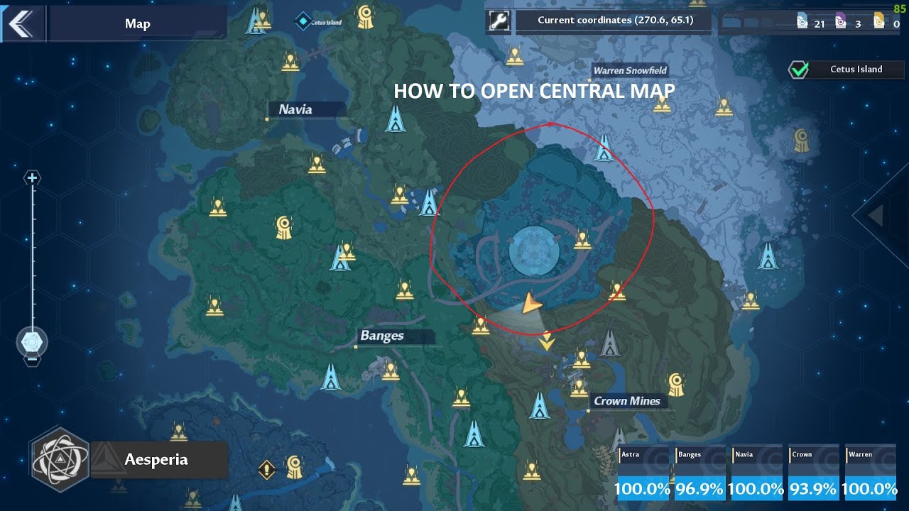 Cara Buka Map Paling Tengah (Central Map Terrain) Tower of Fantasy ...