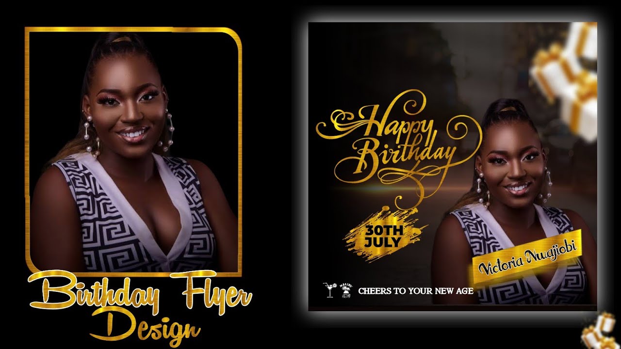 How To Design Birthday FLyer in Pixellab | Birthday | Smartphone Design ...