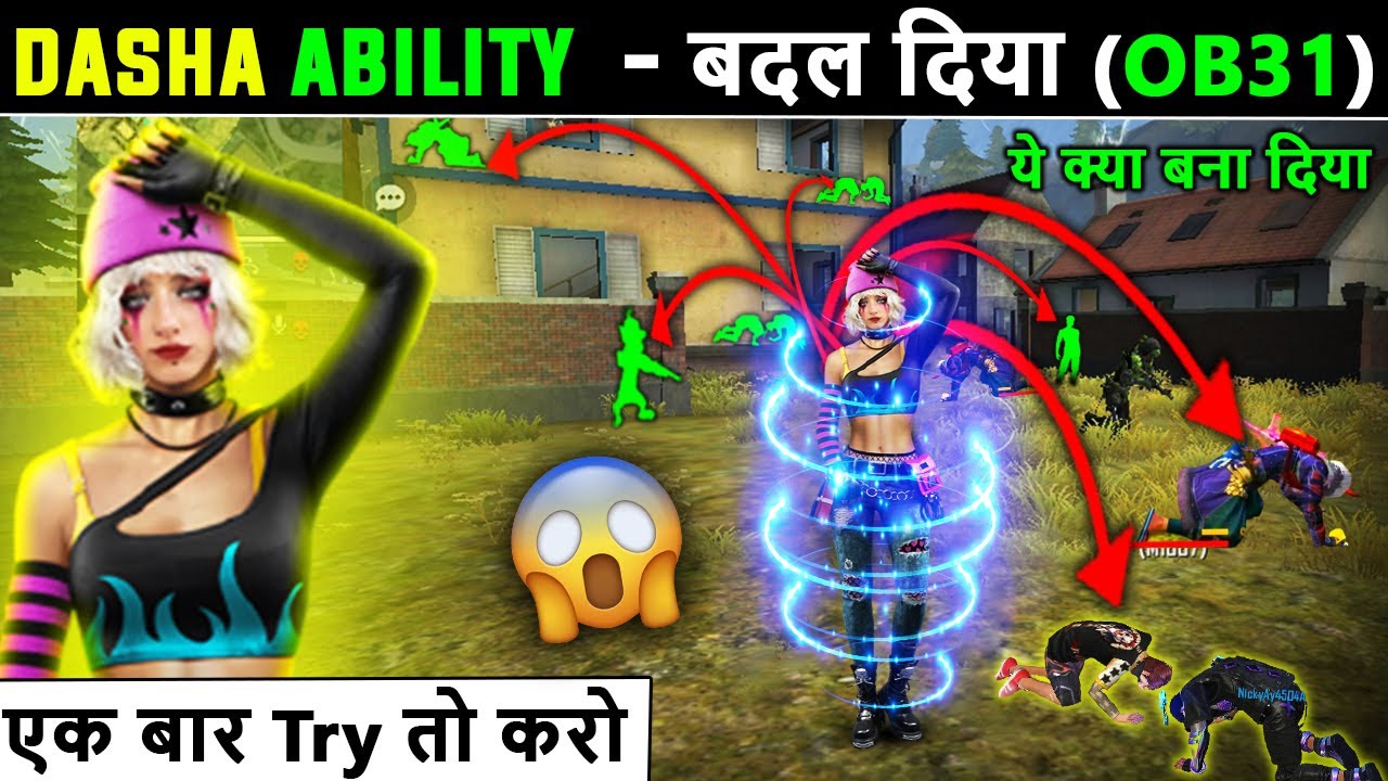 DASHA ABILITY (TEST) DETAIL | DASHA SKILL COMBINATION | Headshot Skill ...