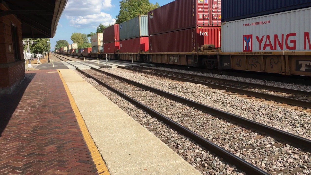 NS Intermodal Train Passing While Outbound Doubleheaded Metra 117 and ...