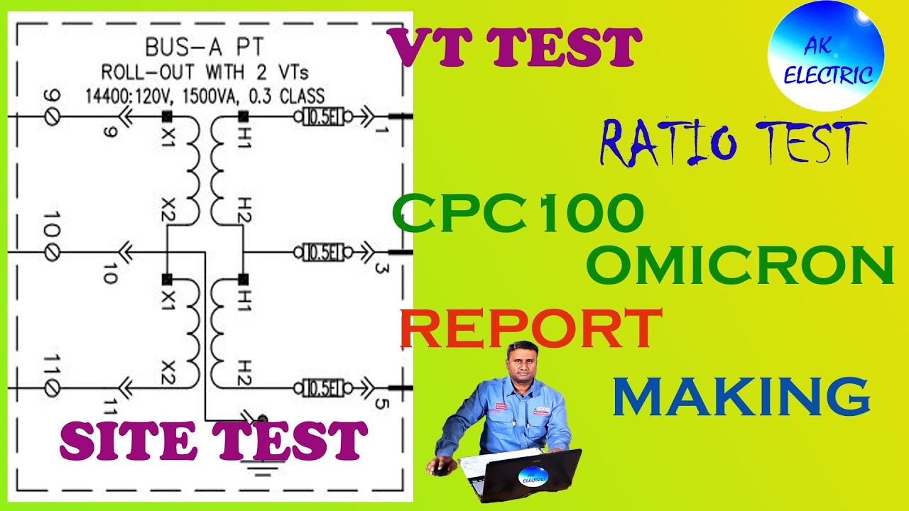 VT TEST, VOLTAGE TRANSFORMER TESTING, CPC100, TEST REPORT MAKING, SITE ...