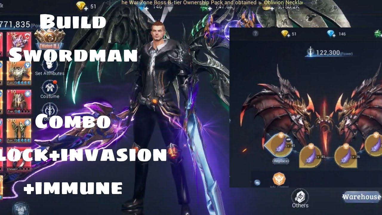 MU Origin 3 - Swordman Combo build( Block + Invasion + immune) - YouTube