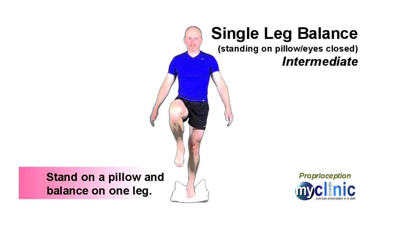 Proprioception Series - Single Leg Balance (pillow/eyes closed) - YouTube