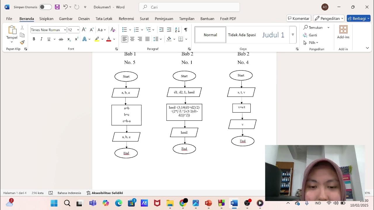 Flowchart, Pseudocode, Algoritma deskripsi (Lamsol Bab 2 No 1) - YouTube