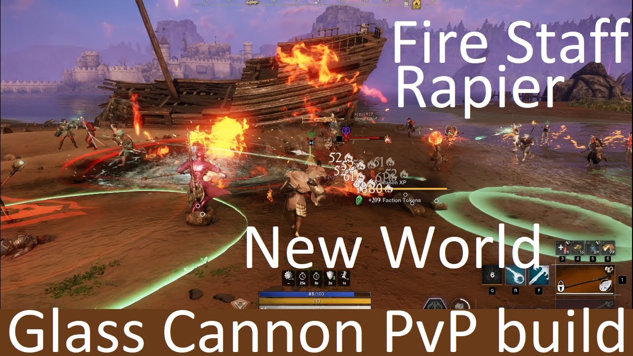 Glass Cannon Fire Staff and Rapier PURE DAMAGE New World PVP - Fire ...