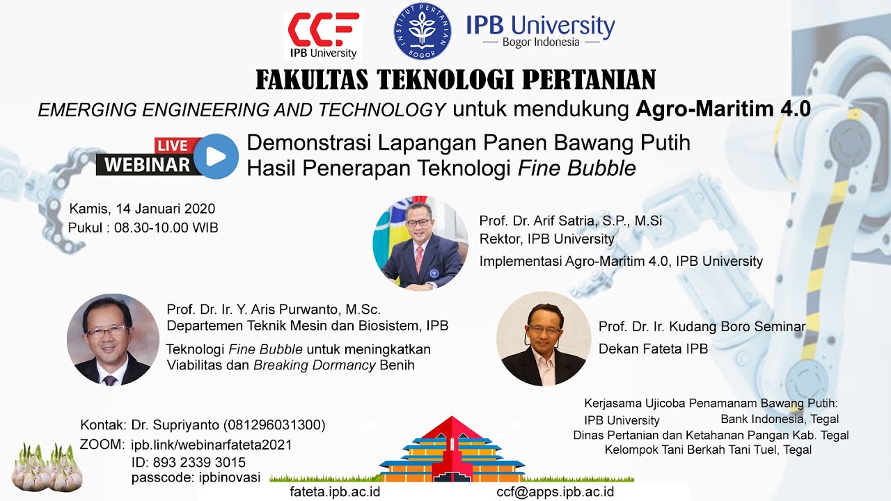 Webinar #1. Rektor IPB : Dr. Arif Satria Panen Bawang Putih Penerapan ...