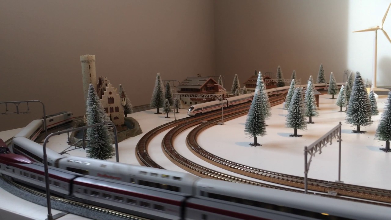 N scale European highspeed trains (ICE 1, Thalys, ICE-T) - YouTube