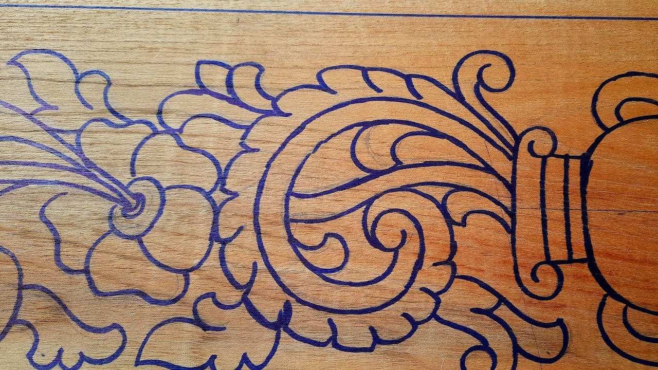 |wood carving desgin|wood drawing|UP wood art| - YouTube