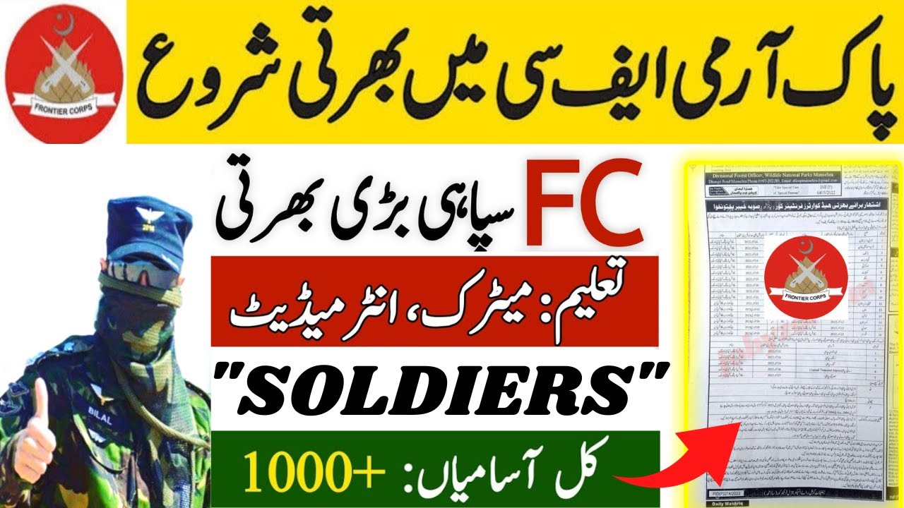 Pak Army (FC) Frontier Corps Jobs Announced | Complete Details - YouTube