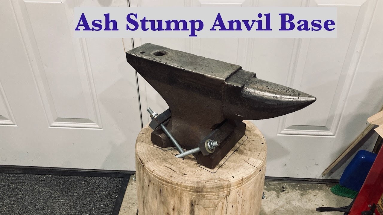 Making an Anvil Base from an Old Ash Log - YouTube