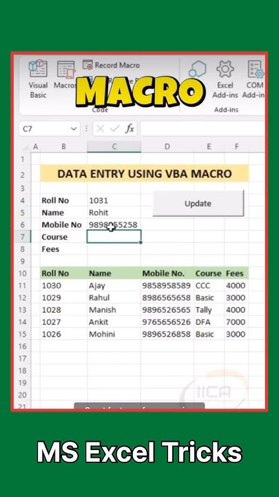 Macro MS Excel New Features | MS Excel Shortcut Key | Formula MS Excel #shorts #short #macro ...