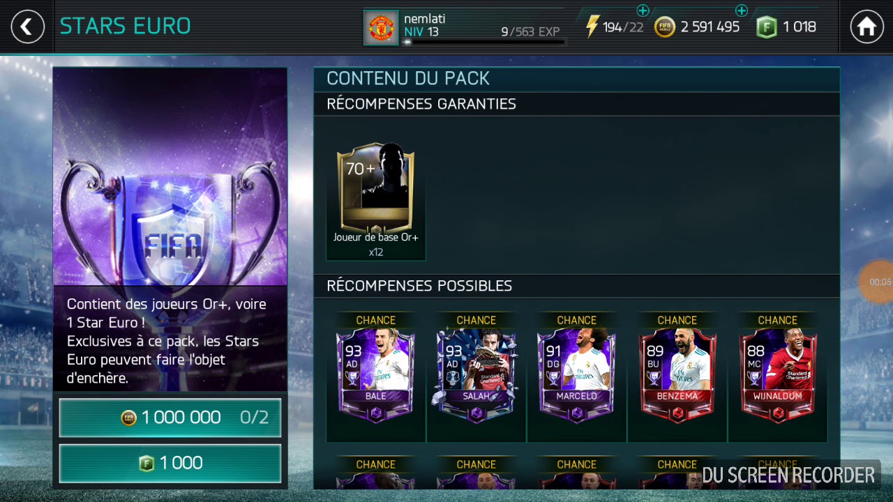 fifa mobile : packs stars euro - YouTube