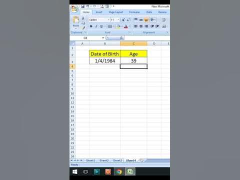 How to Calculate Age in Excel from Date of Birth | Excel Formula #excel #shorts #excelformula ...