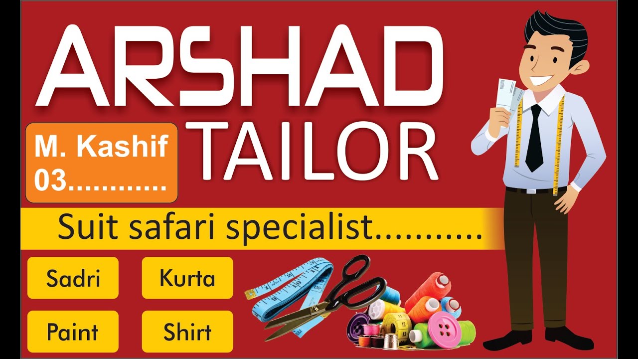 Tailor Shop panaflex board design in Coraldraw x7 | How to make tailor ...