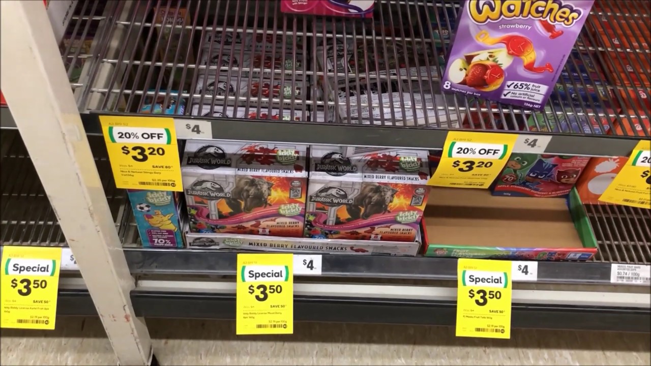 Jurassic World Mixed Berry Flavoured Snacks Best Price Perth - YouTube