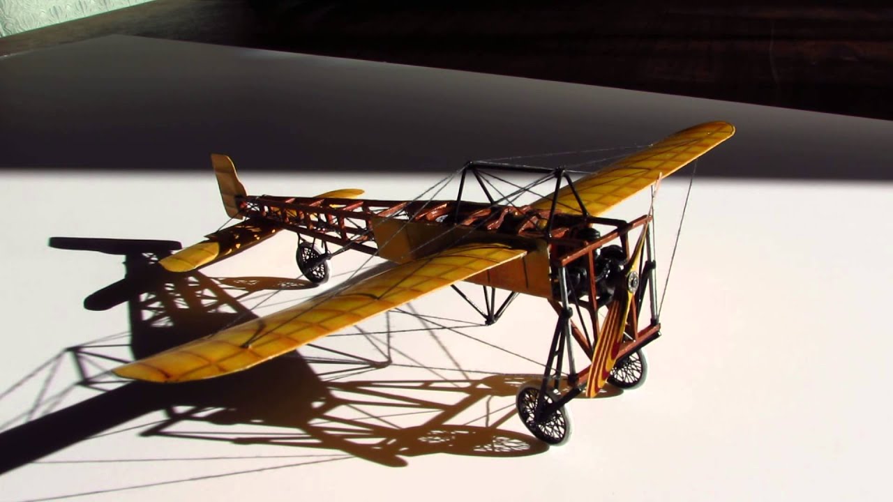 Bleriot XI scratch-build with working propeller - YouTube