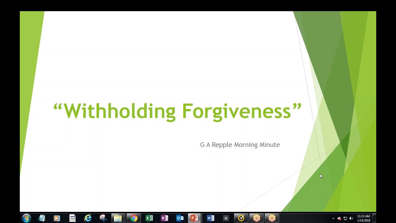 Withholding forgiveness - YouTube