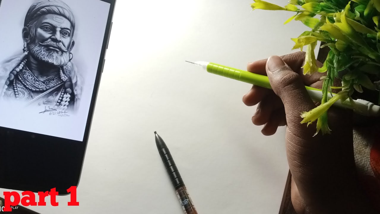 How to draw Chhatrapati Shivaji Maharaj. Shivaji drawing. Outline ...