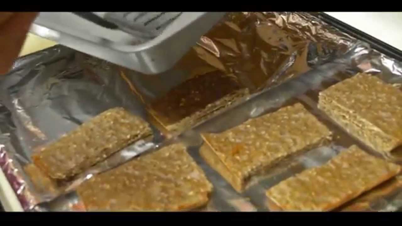 Home Made Reese's Pieces Protein Bars - YouTube
