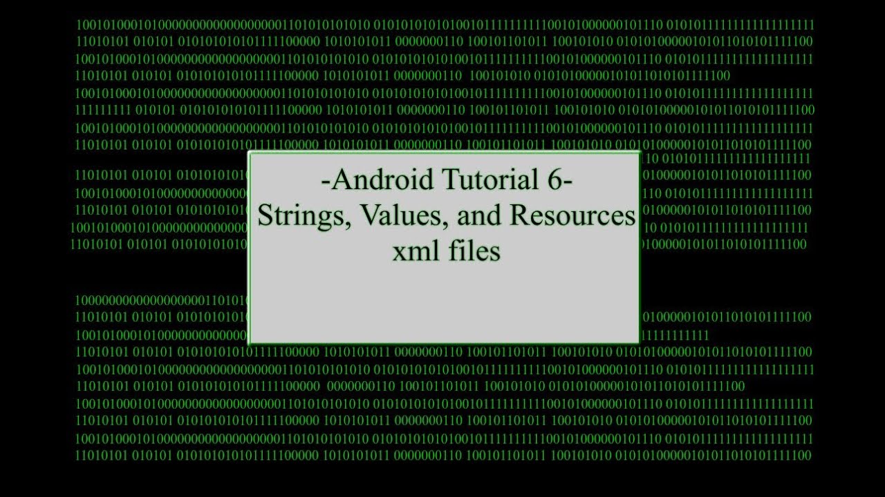 Android Part 6 Strings Values And Resources Xml Files Youtube