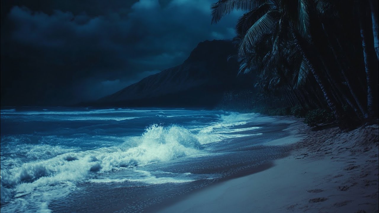 Gentle Ocean at Night | Goodbye Stress To Deep Sleep Instantly in Less ...