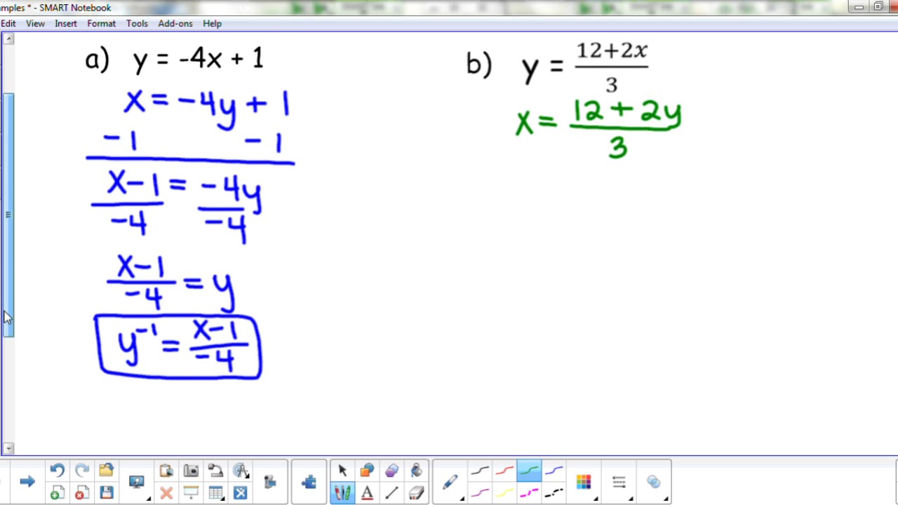 Writing The Inverse Function YouTube Writing The Inverse Function YouTube